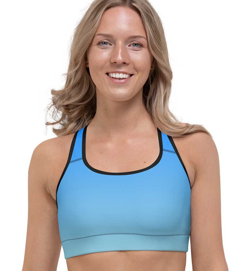 Azure Baby Blue Sports Bra - Action Curves